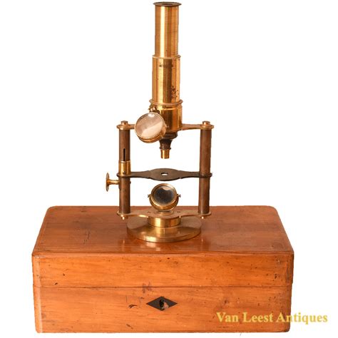French Double Pillar Compound Microscope Fleaglass French Double Pillar Compound Microscope Fleaglass
