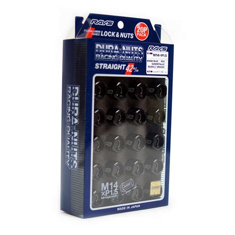 Rays Dura Nut L42 Lug Nuts And Locks 14x15 Black System Motorsports