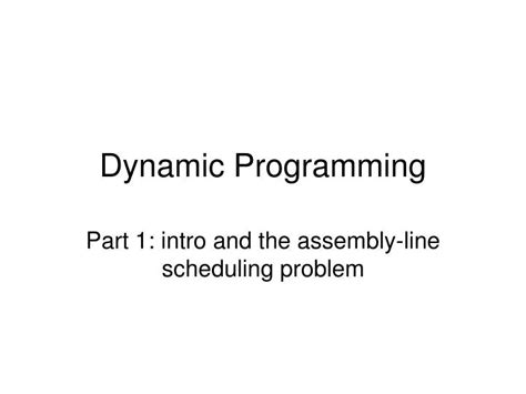 PPT Dynamic Programming PowerPoint Presentation Free Download ID 853571
