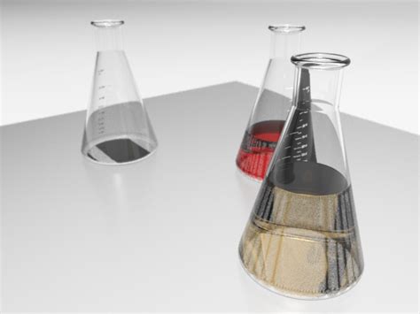 Glass Erlenmeyer Flask Conical Flask 1000ml 3d Cad Model Library