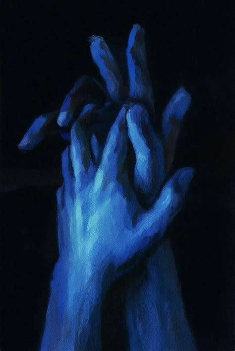 Hand Reference Blue Blue Hand Painting Blue Hand Drawing Blue