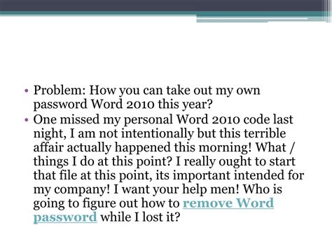 Ppt How To Remove Microsoft Word Password Powerpoint Presentation Free Download Id1189191