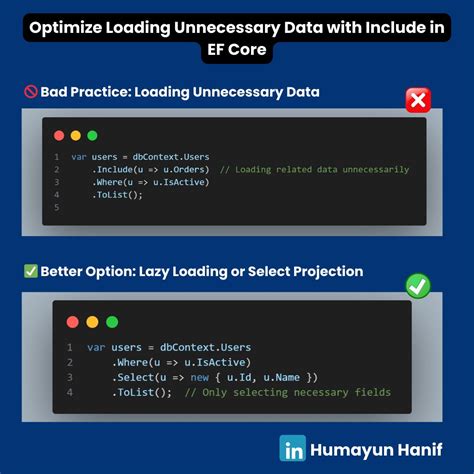Humayun Hanif On Linkedin 𝐎𝐩𝐭𝐢𝐦𝐢𝐳𝐞 𝐃𝐚𝐭𝐚 𝐋𝐨𝐚𝐝𝐢𝐧𝐠 𝐢𝐧 𝐄𝐅 𝐂𝐨𝐫𝐞 𝐀𝐯𝐨𝐢𝐝