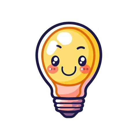 Cute Bulb Icon Lightbulb Person Human Premium Ai Generated Image