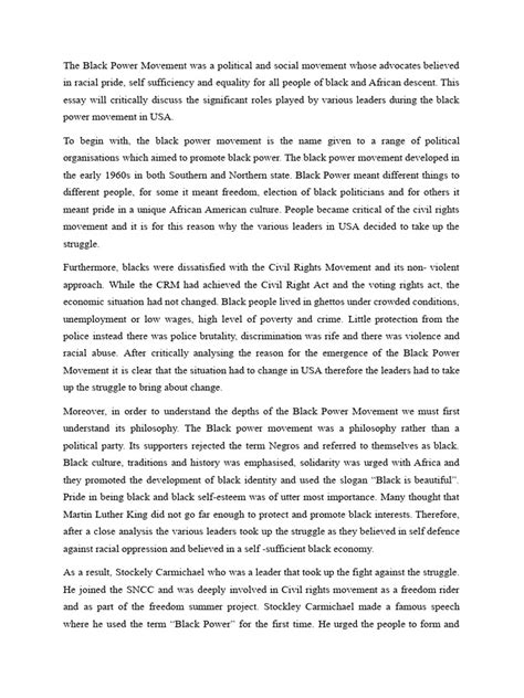 Black Power Movement Essay Grade 12 Download Free Pdf Black Power Black Panther Party