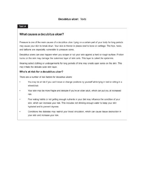 Decubitus Ulcer Part A Pdf