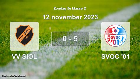 ⚽ Gespeelde Wedstrijd Vv Siol Svoc 01 0 5 12 November 2023