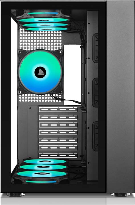 Buy Amanson Pc Case Atx Mid Tower Case Tempered Glass Gaming Computer