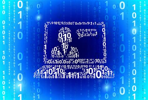 Computer Communication Binary Code Blue Vector Pattern Background Stock