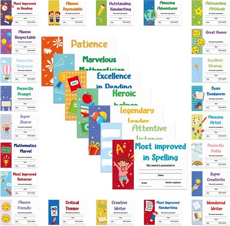 Jutom 45 Pcs End Of School Year Superlatives Certificates Blank Award Certificates