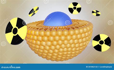 3d Rendering Of Liposome Bilayer With Cholesterol Molecules Royalty Free Stock Image