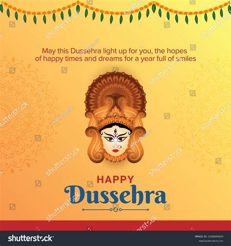 Happy Dussehra Durga Maa Celebration Banner Stock Vector Royalty Free