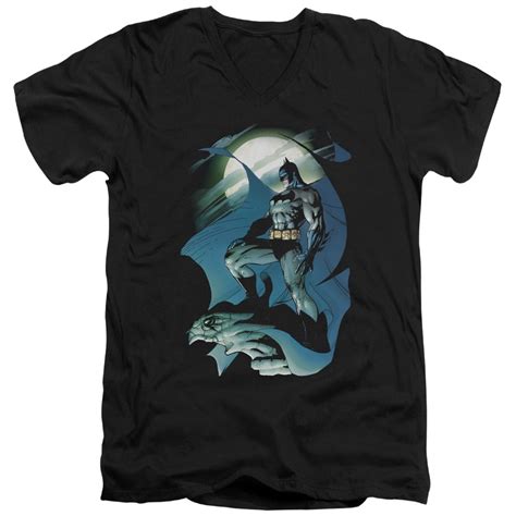 Batman Mens Glow Of The Moon Slim Fit T Shirt Large Black