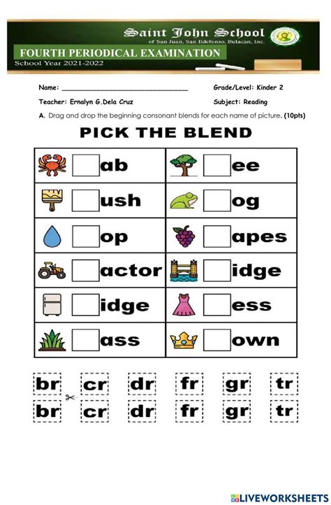 K2 Reading 4th Pt Online Exercise For Live Worksheets