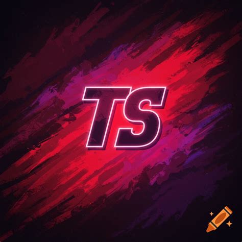Stylized Red And Purple Outlined Letters Ts On A Background Of Red