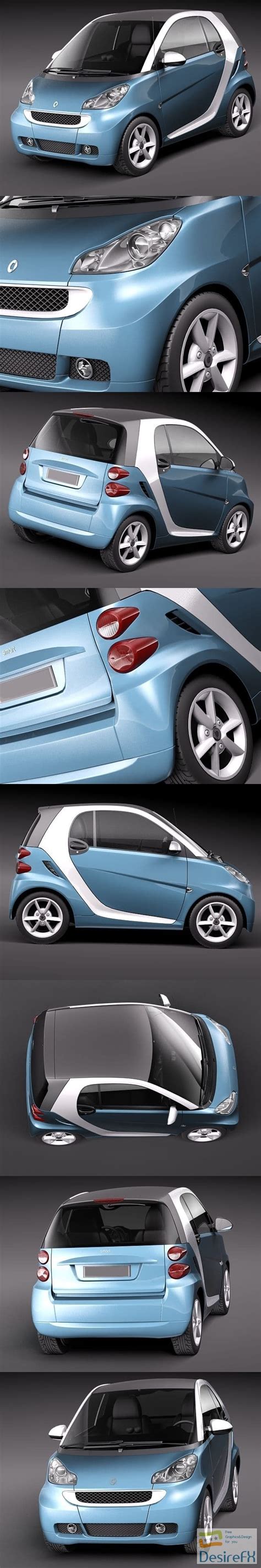 Download Smart 42 Fortwo 2011 3d Model Desirefxcom