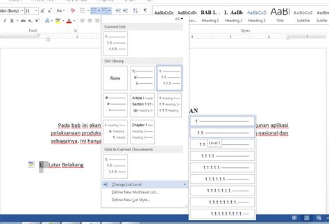 Tutorial Untuk Heading Bab Sub Bab Dan Sub Sub Bab Pada Ms Word