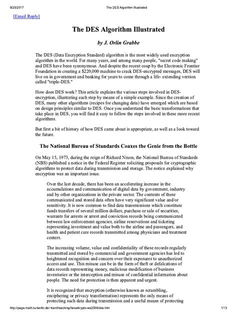 The Des Algorithm Illustrated Pdf Teaching Mathematics