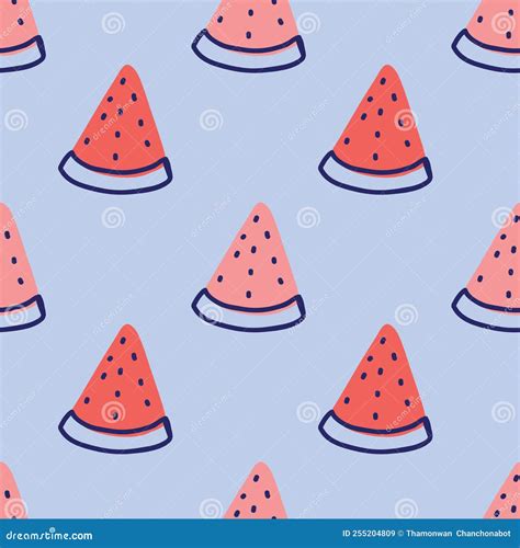 Cute Handraw Fruits Seamless Pattern Design Stock Vector Illustration Of Healthy Decoration