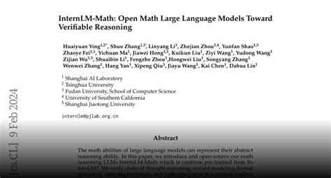 Paper Page — Internlm Math Open Math Large Language Models Toward Verifiable Reasoning