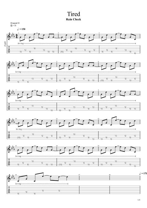 Tired Tab And Chords Rain Check