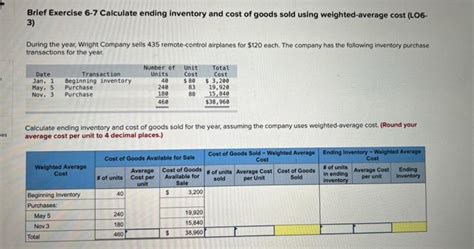 solved brief exercise 6 7 calculate ending inventory and