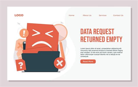 Landing Page Template No Data Concept Illustration Showing Data Error
