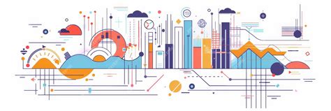 Abstract Cityscape Of Data And Technology An Abstract And Colorful
