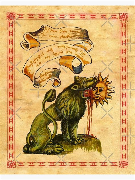 Lámina Fotográfica «el León Verde Devorando La Ilustración Esotérica Alquímica Del Sol De