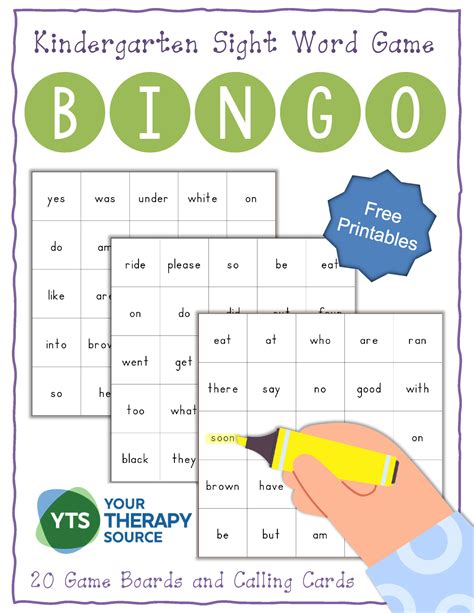 Games With Sight Words For Kindergarten And Up Your Therapy Source