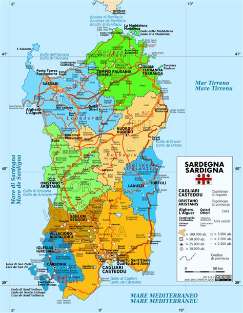 Carte Sardaigne Sardegna Bosa