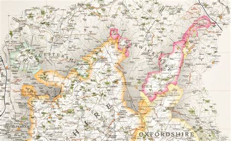 Large Cotswolds Map Cotswolds National Landscape Map Cotswolds Wall