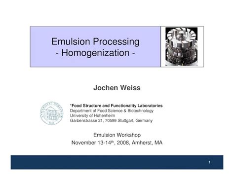 Pdf Emulsion Processing Homogenization Dokumen Tips