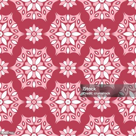 Nahtlose Roten Blumenmuster Blasses Rot Und Beige Farbigen Hintergrund