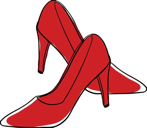 Clipart Of A Pair Of Red Colored Shoes Vector Or Color Illustration