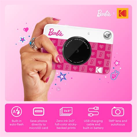 Barbie X Kodak Printomatic Full Color Instant Print Digital Camera Ico Kodak Photo Plus
