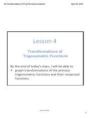 Transformations Of Trig Functions Pdf Transformations Of Trig Functions Notebook April