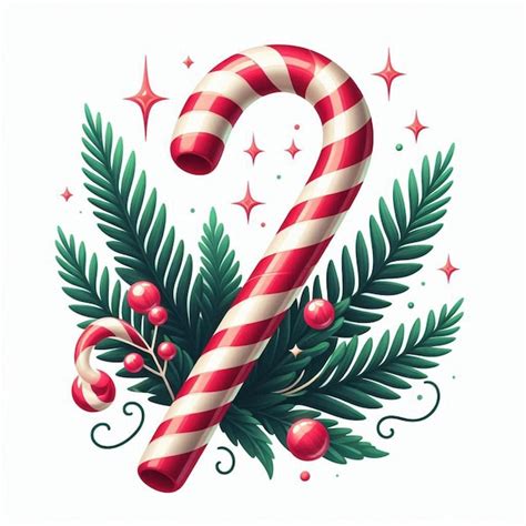 Premium Vector Christmas Candy Cane Vector Illustration White Background