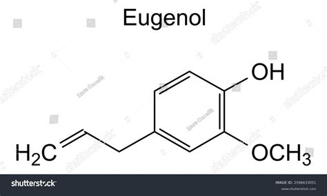 Chemical Structure Eugenol Drug Substance Stock Vector Royalty Free