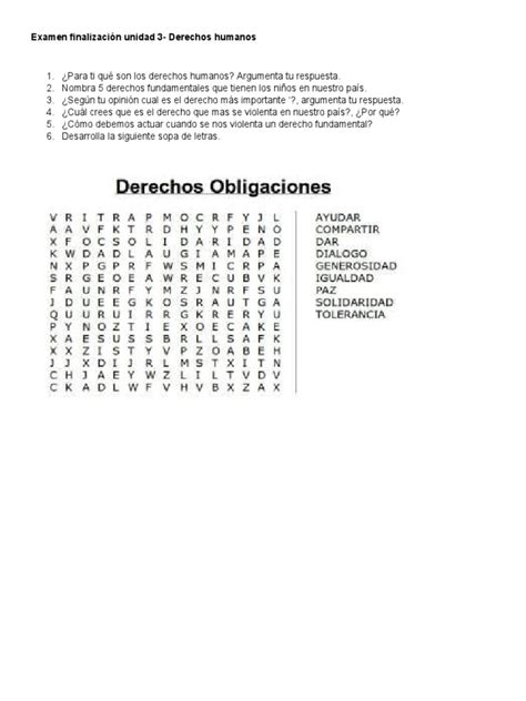 Taller Para Sexto Derechos Humanos Pdf