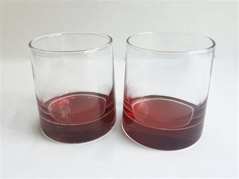 Vintage Set Of 2 Crisa Glassware Drinking Glasses Red Bottom Etsy