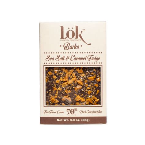 Lok Foods Us Lok Sea Salt And Caramel Fudge Dark Chocolate Bark 70 Caca