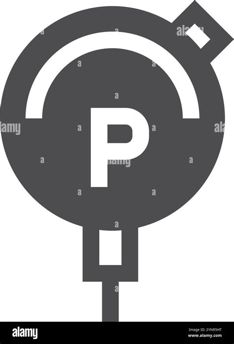 Pressure Unit Black Icon Physics Measurement Symbol Isolated On White