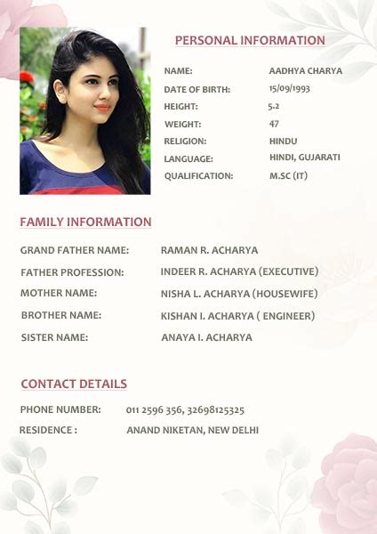 26k Biodata Templates For Marriage