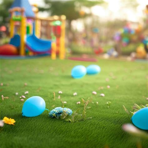 Premium Photo A Blue Easter Egg Is Laying On The Grass In Front Of A