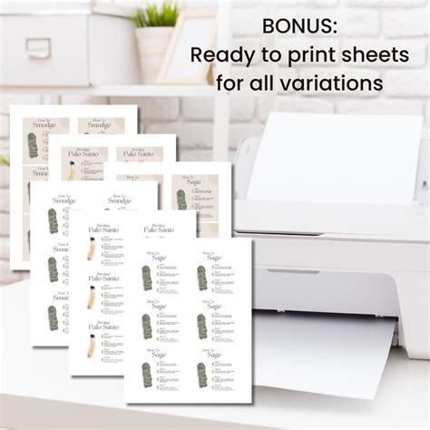Sage And Palo Santo Smudging Cards Printable Reference Cards Healing