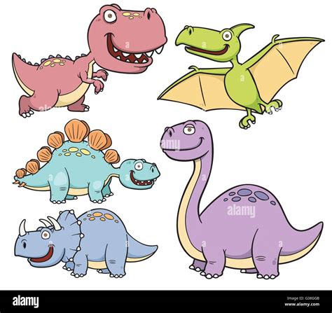 Vector Illustration Of Dinosaurs Cartoon Characters Stock Vector Image