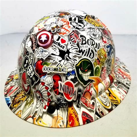 Hard Hat Custom Hydro Dipped Osha Approved Full Brim Wild Sticker