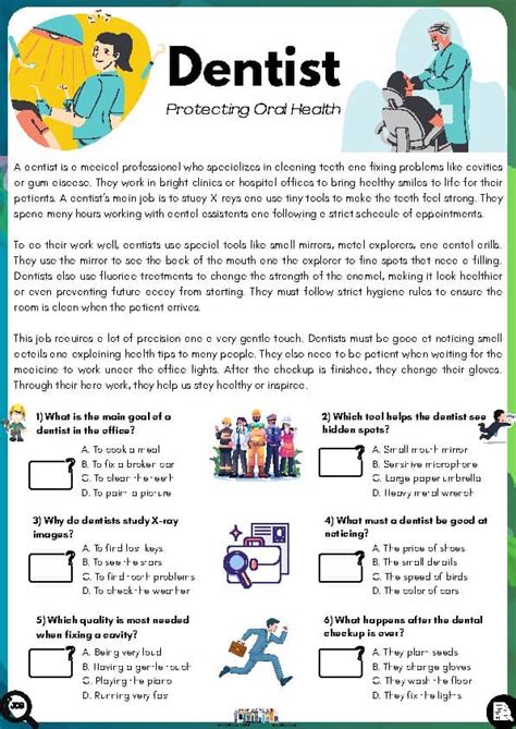 Dentist Reading Comprehension Jobs And Careers Grades 34 By Slidetastic