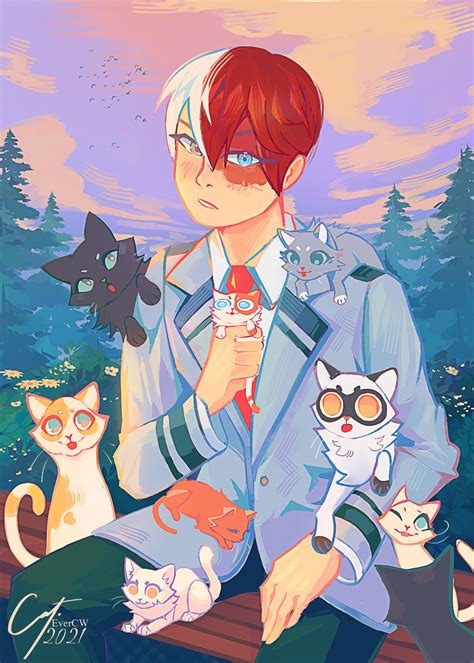Todoroki In The Cat Garden By Ever Cw On Deviantart